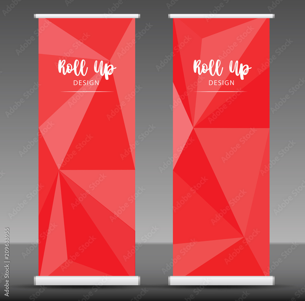 Roll up banner template vector, stand, pull up, display, flag-banner ...