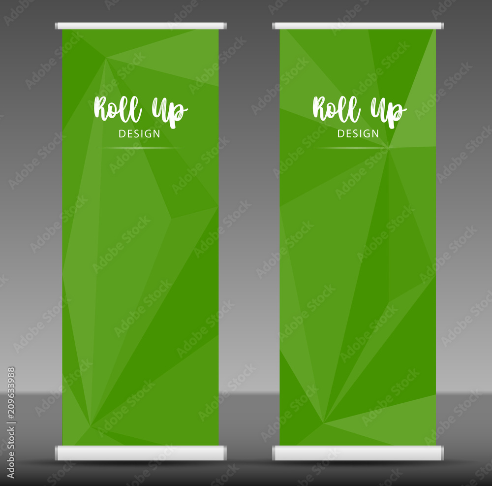 Roll up banner template vector, stand, pull up, display, flag-banner ...