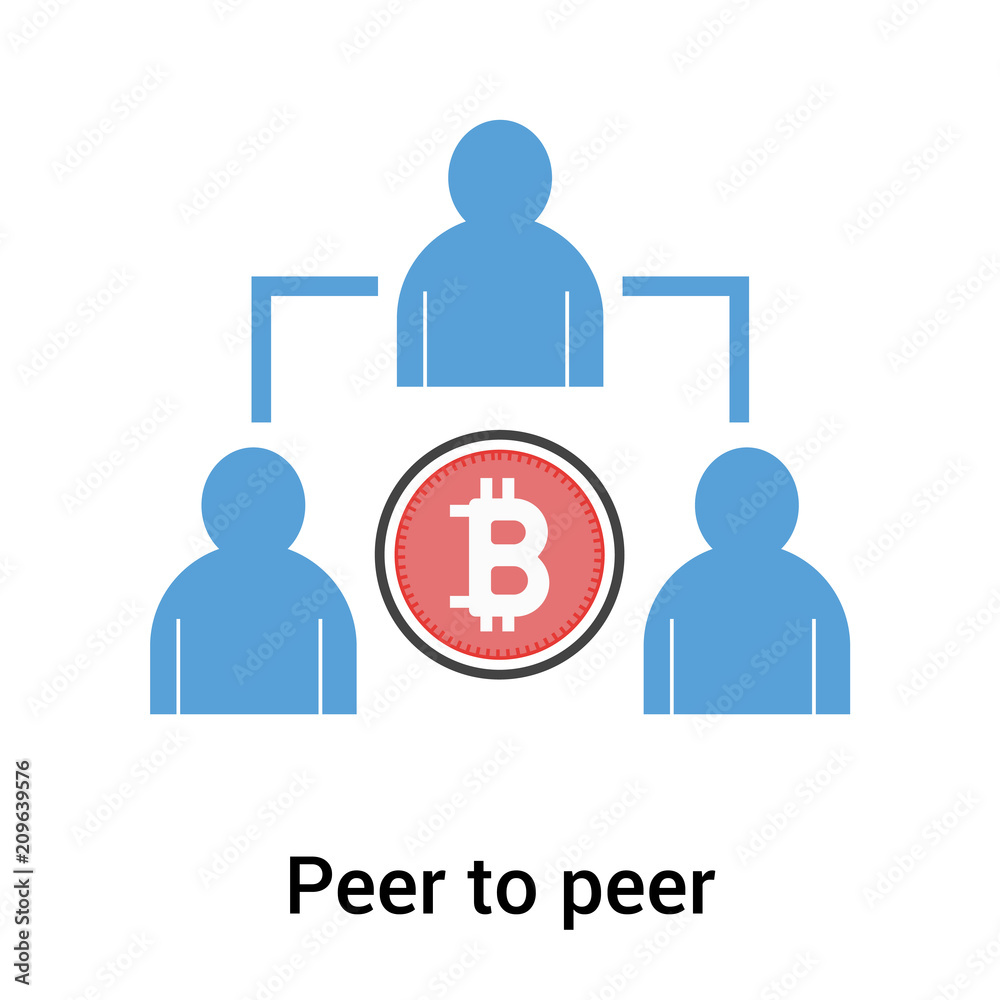 Peer to peer icon vector sign and symbol isolated on white background ...