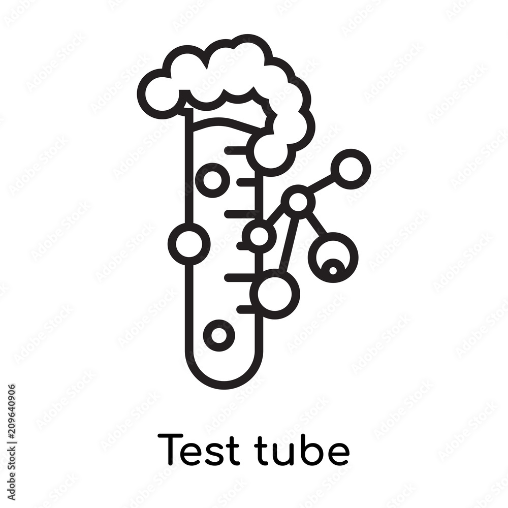 Test tube icon vector sign and symbol isolated on white background ...