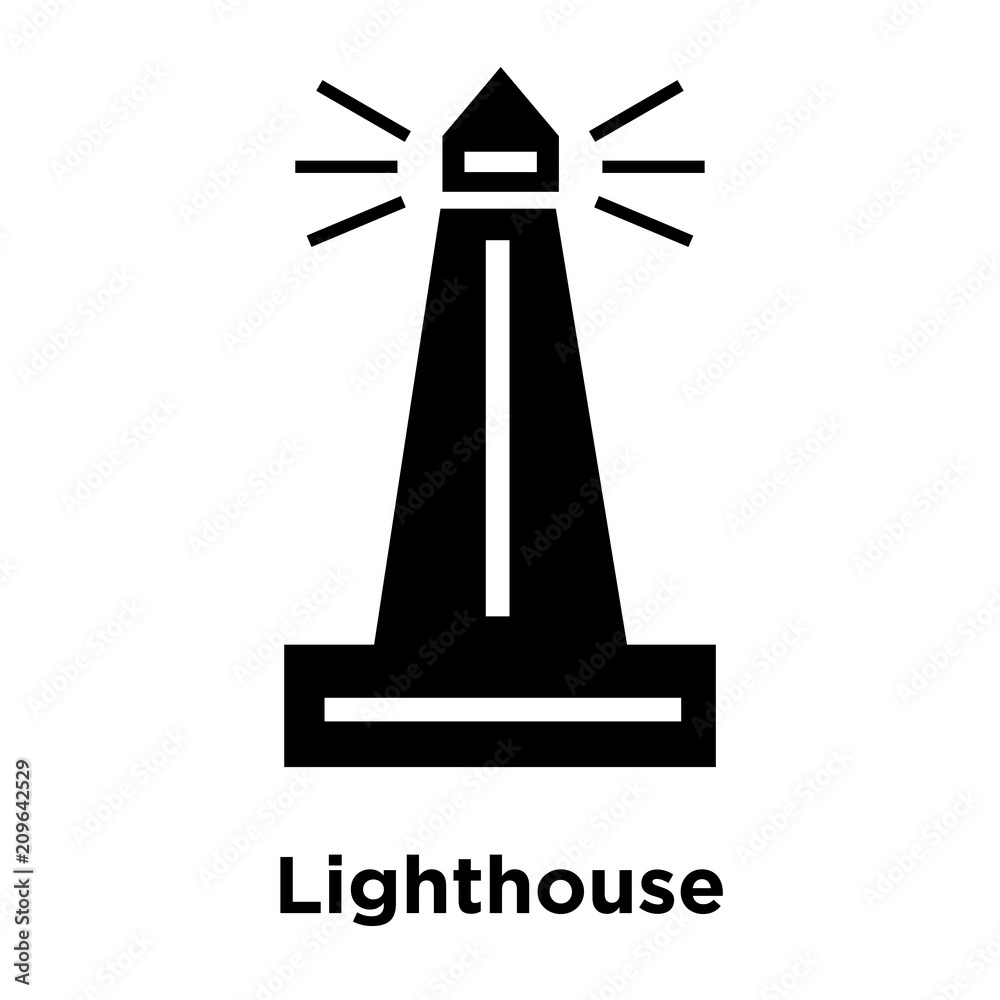 Lighthouse icon vector sign and symbol isolated on white background ...