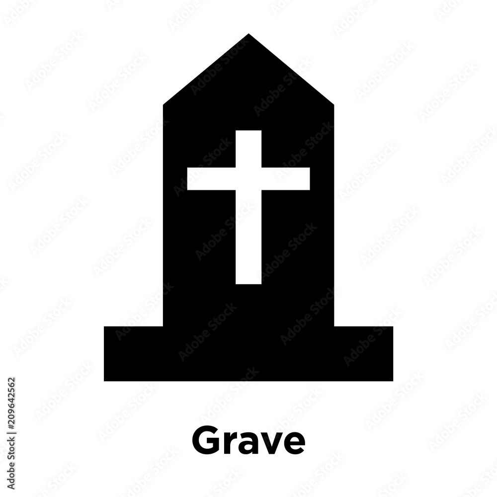 Grave icon vector sign and symbol isolated on white background, Grave ...