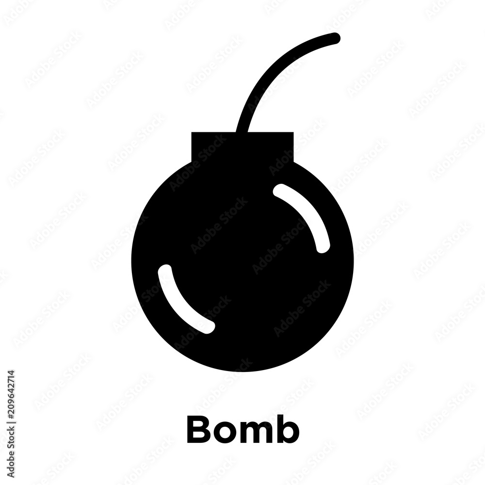 Bomb icon vector sign and symbol isolated on white background, Bomb ...