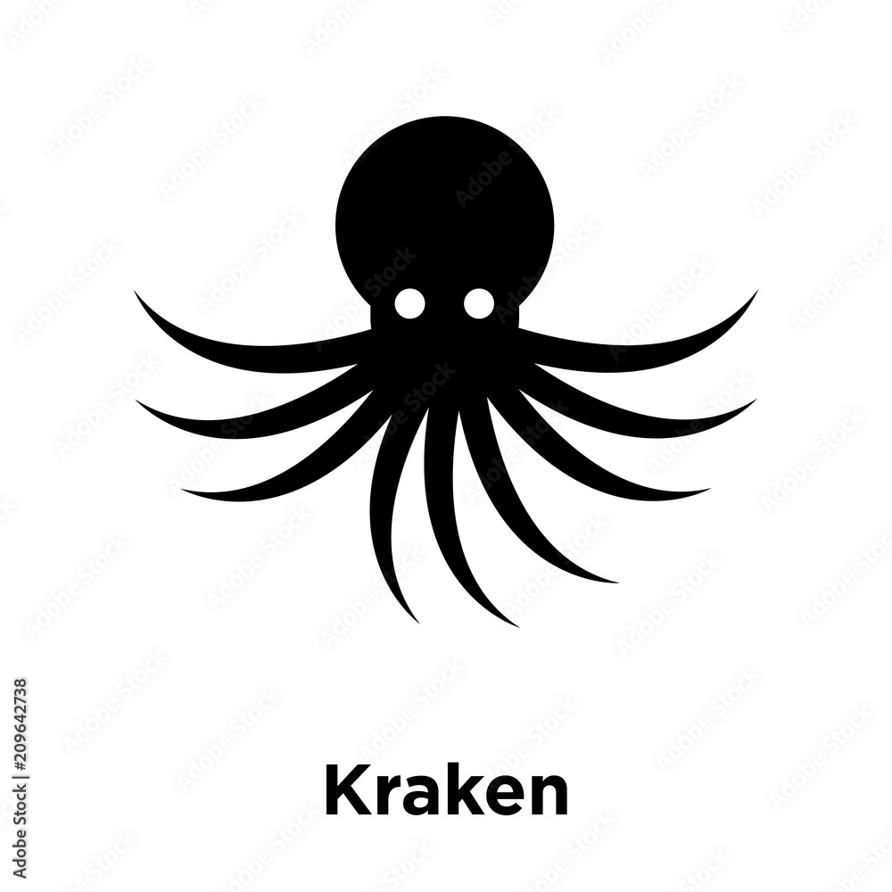 Kraken Icon Vector Sign And Symbol Isolated On White Background Kraken