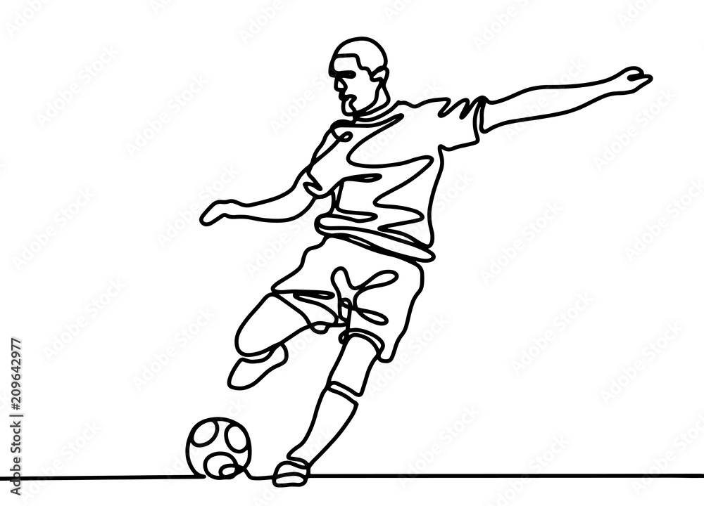 Soccer Player Kicking Ball Sketch