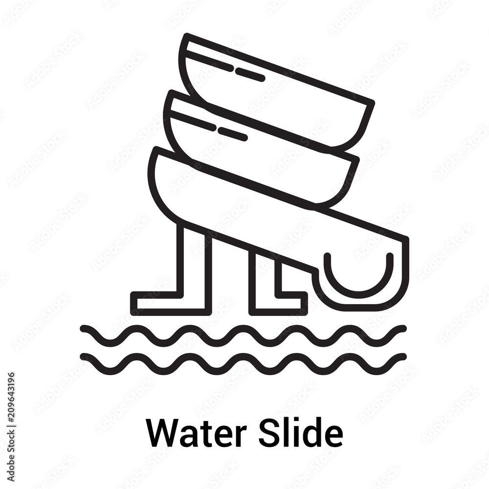 Water Slide icon vector sign and symbol isolated on white background ...