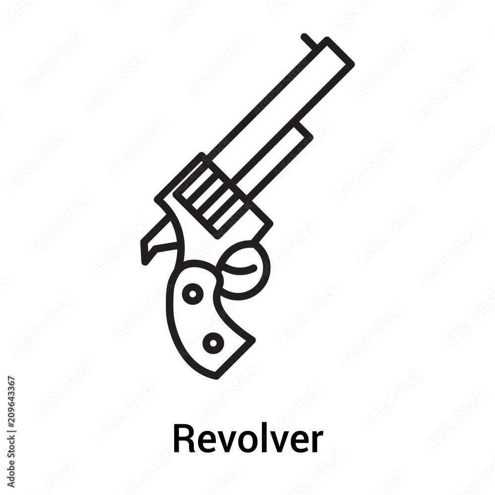 Revolver icon vector sign and symbol isolated on white background ...