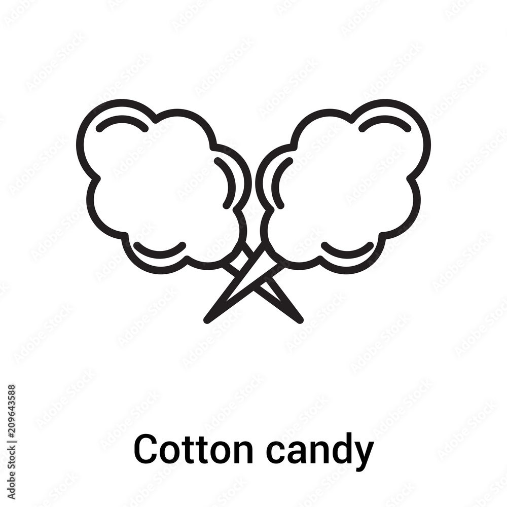 Cotton candy icon vector sign and symbol isolated on white background ...