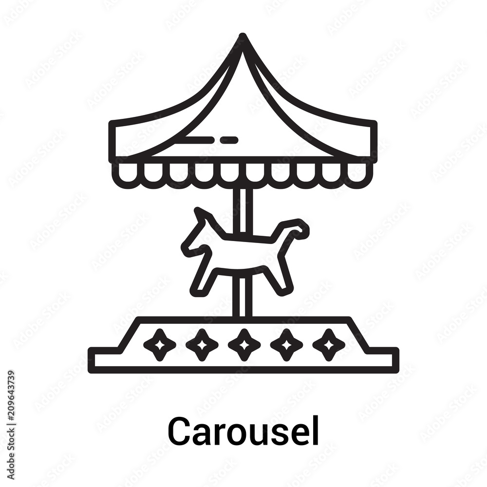 Carousel icon vector sign and symbol isolated on white background ...