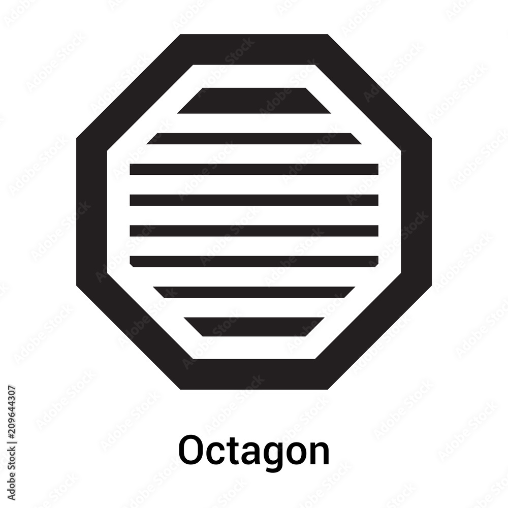 Octagon icon vector sign and symbol isolated on white background ...