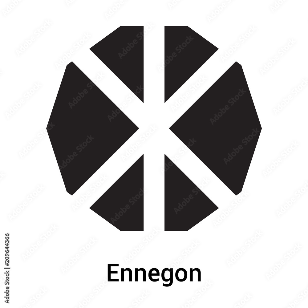 Ennegon icon vector sign and symbol isolated on white background ...