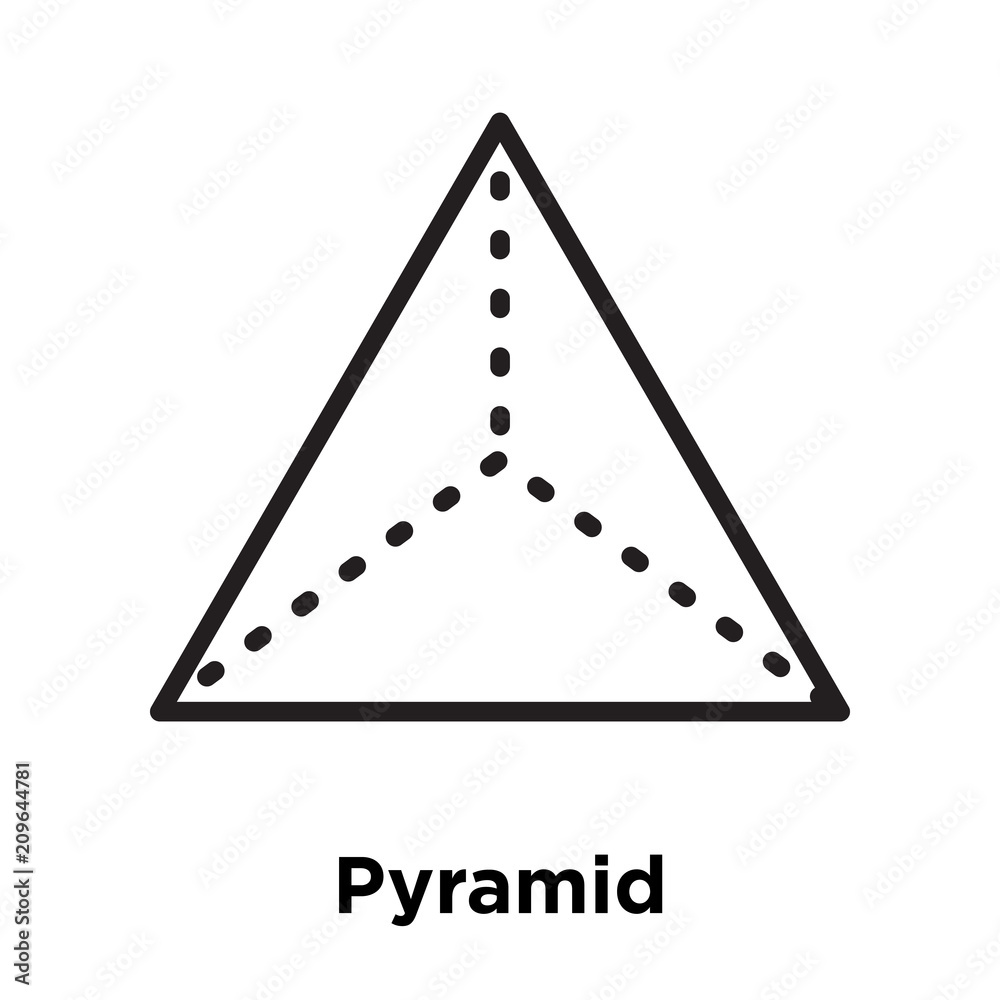 Pyramid icon vector sign and symbol isolated on white background ...