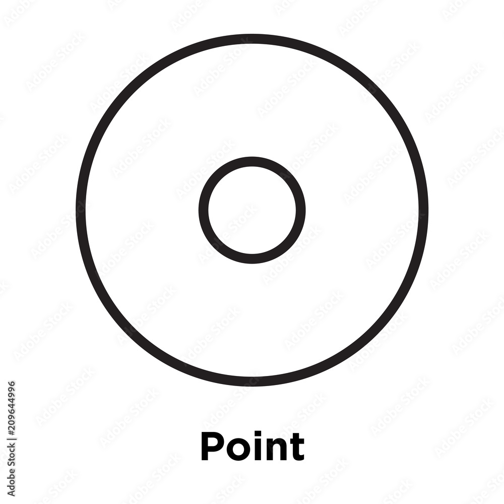 Point icon vector sign and symbol isolated on white background, Point logo concept, outline ...