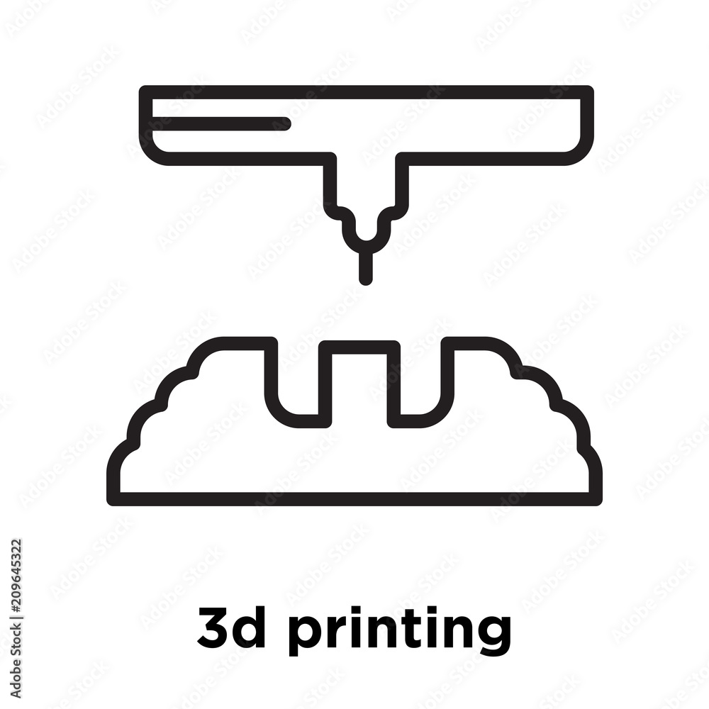 3d printing icon vector sign and symbol isolated on white background ...