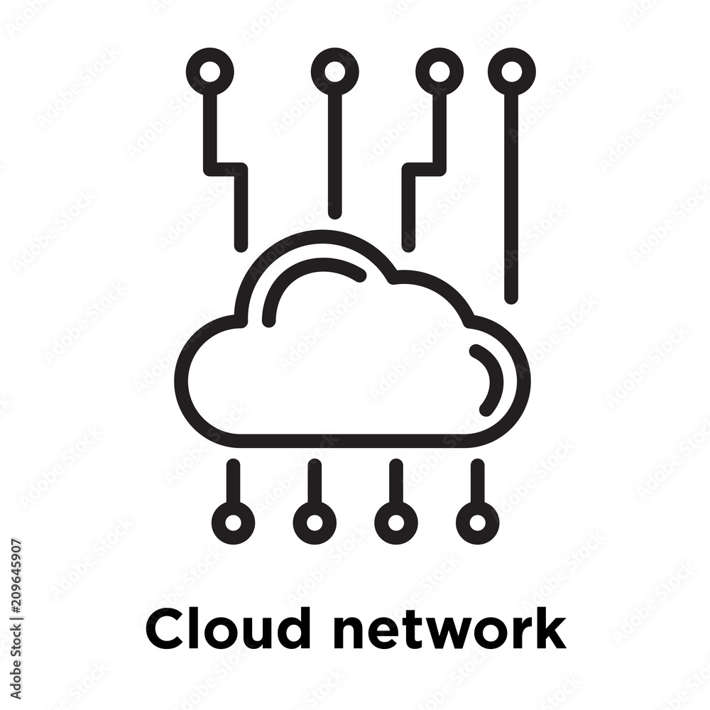Cloud network icon vector sign and symbol isolated on white background ...
