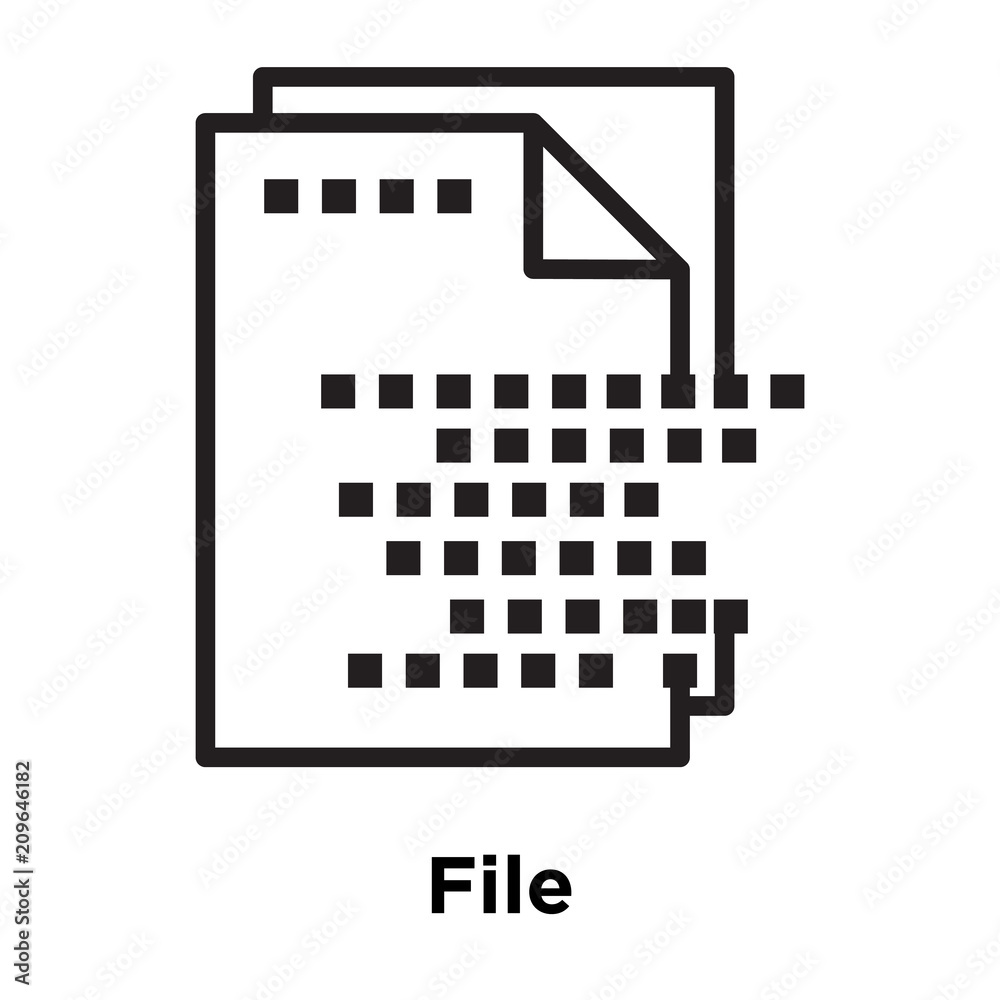 File icon vector sign and symbol isolated on white background, File ...