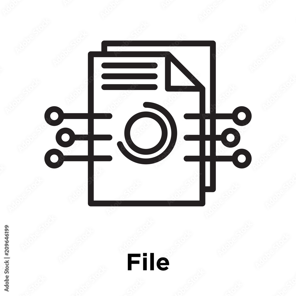 File icon vector sign and symbol isolated on white background, File logo concept, outline symbol ...