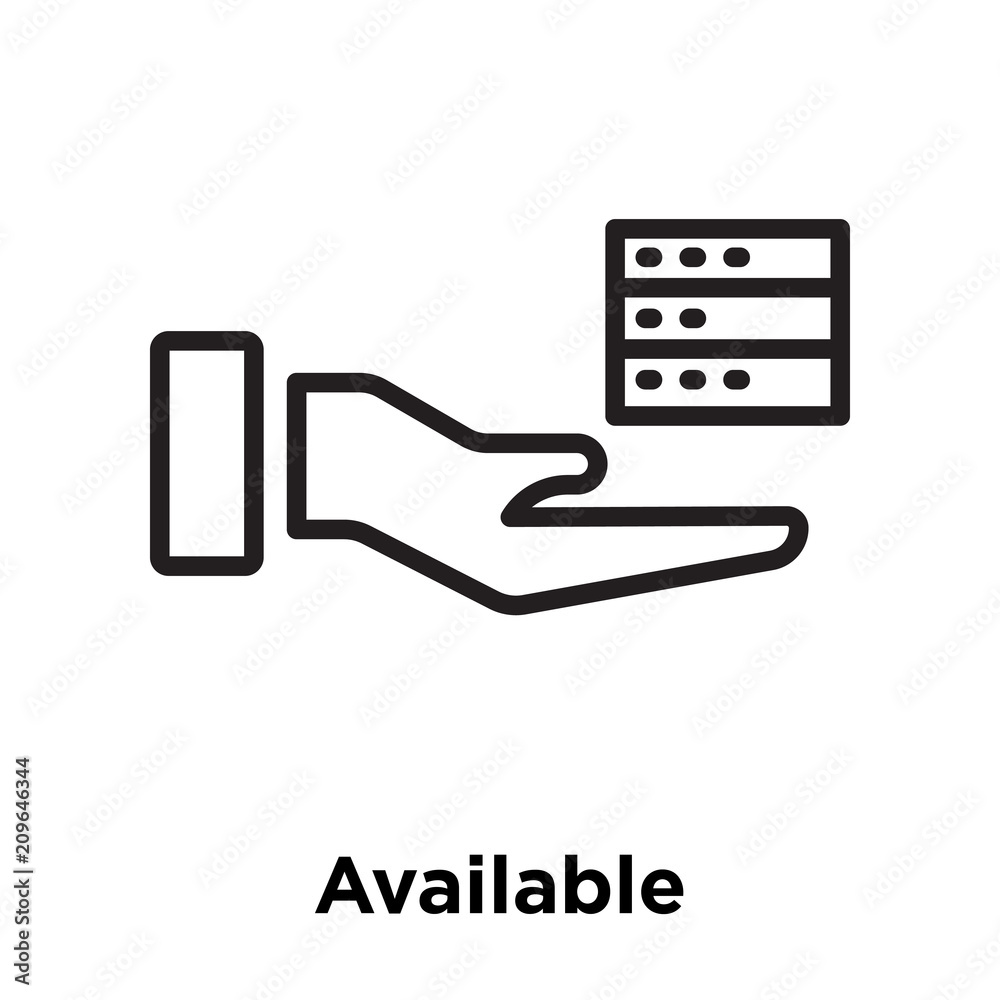 Available icon vector sign and symbol isolated on white background ...