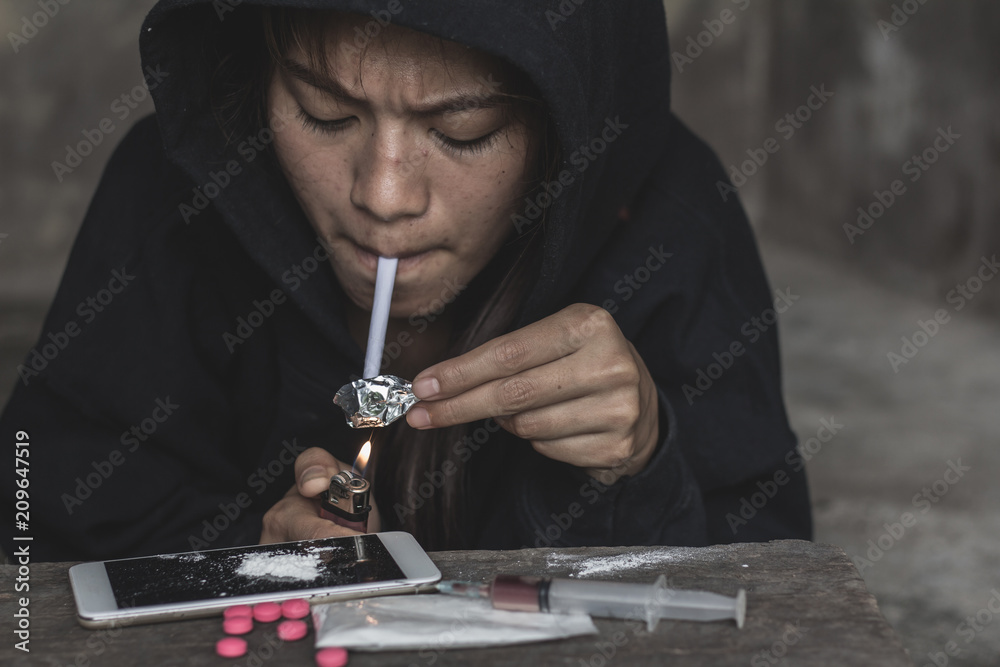 women are taking drugs, The concept of crime and drug addiction. 26 ...