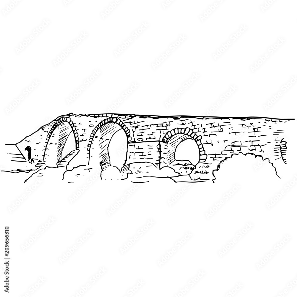 Dalal Bridge in Zakho, prdi dalal, kurdistan, iraq Stock Vector | Adobe ...