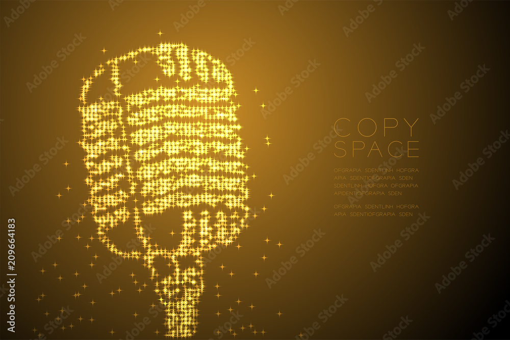 Abstract Shiny Star pattern Vintage microphone shape, music instrument ...