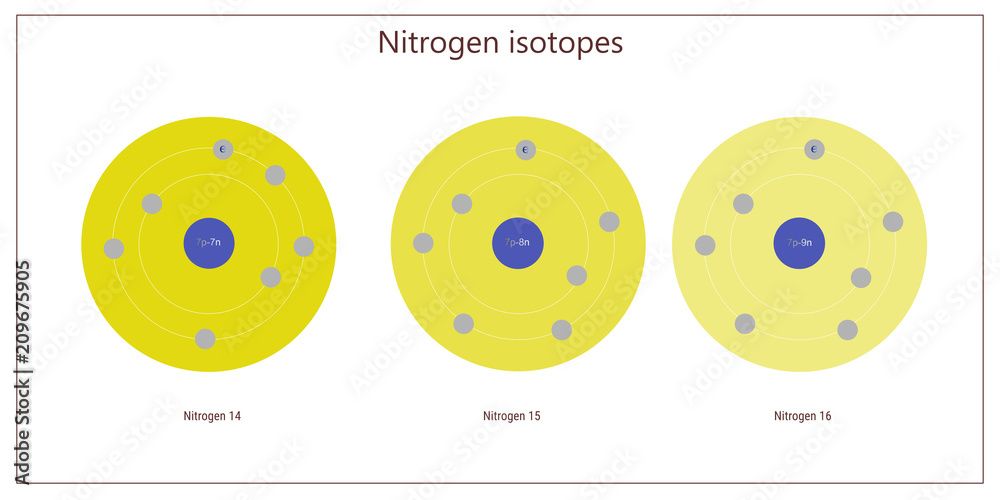 nitrogen isotopes schematic table - physical sciences backdrops Stock ...