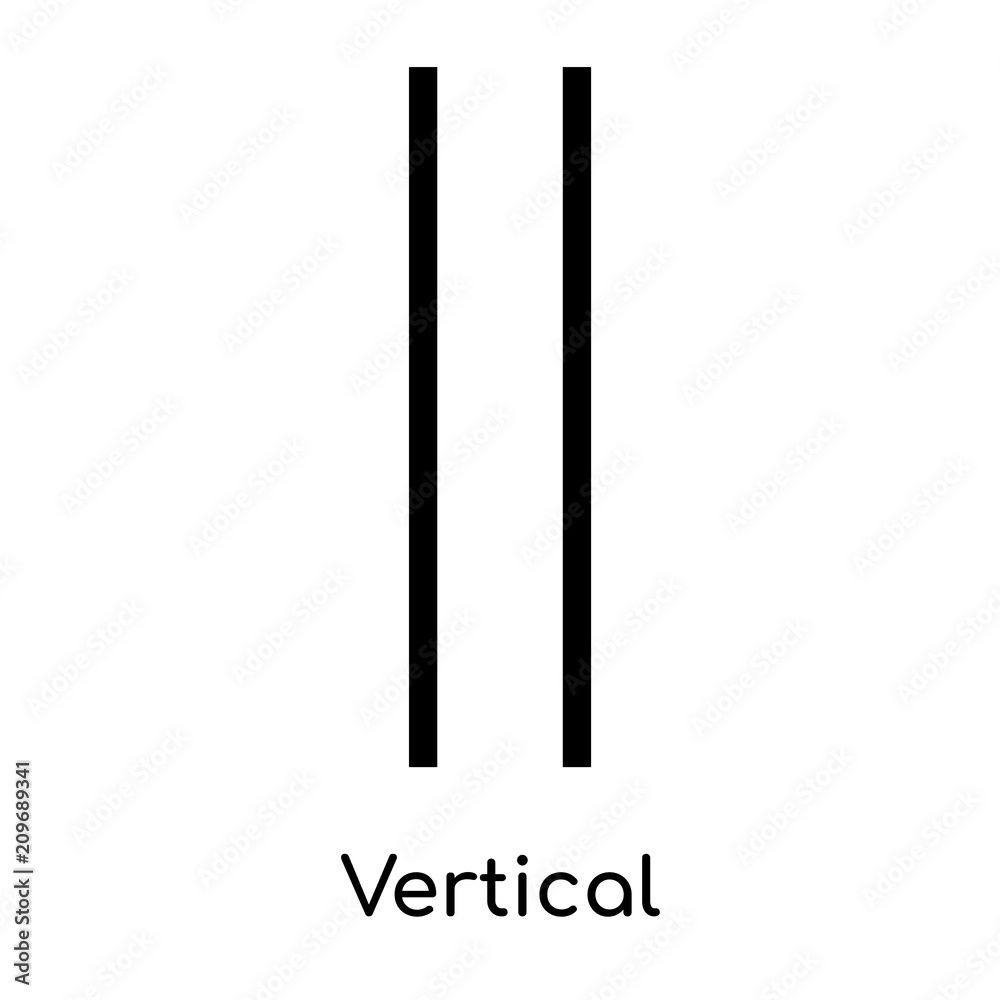 Vertical icon vector sign and symbol isolated on white background ...