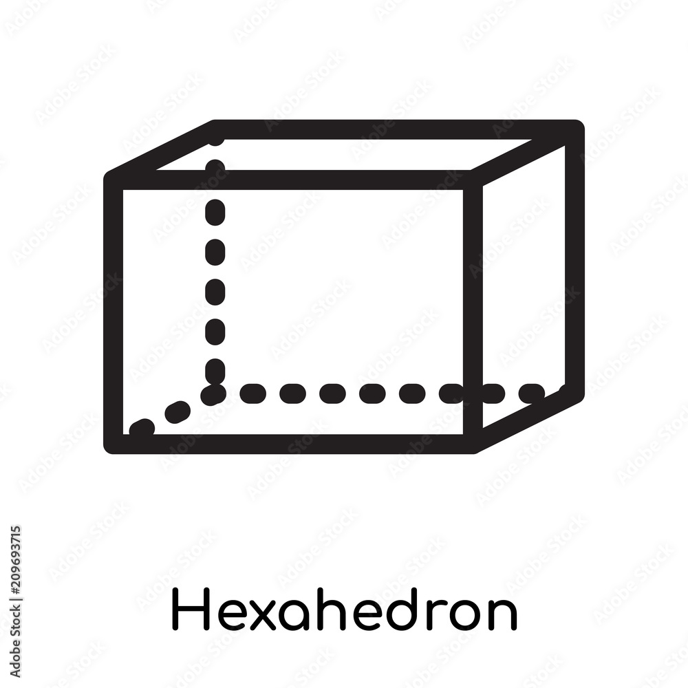 Hexahedron icon vector sign and symbol isolated on white background ...