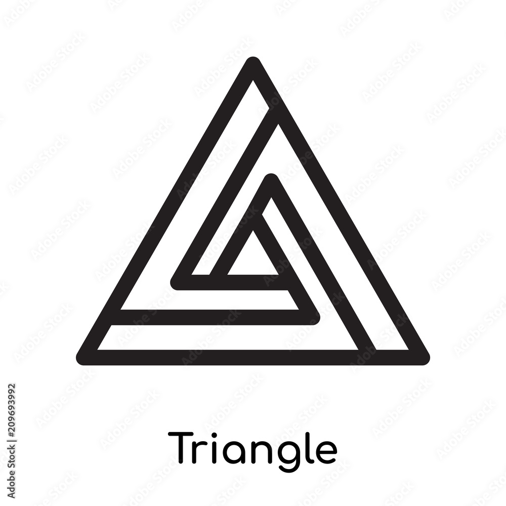 Triangle icon vector sign and symbol isolated on white background ...