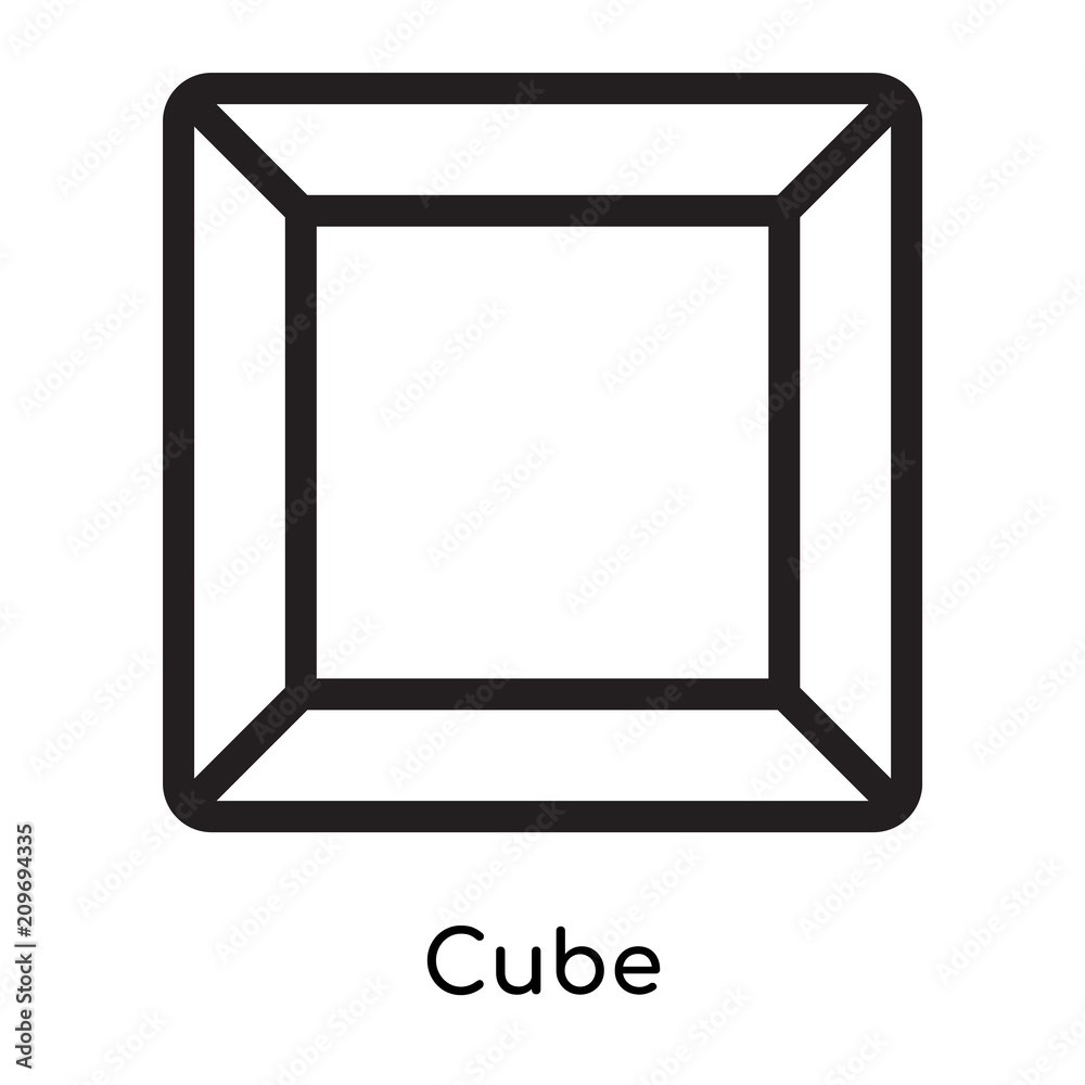 Cube icon vector sign and symbol isolated on white background, Cube ...
