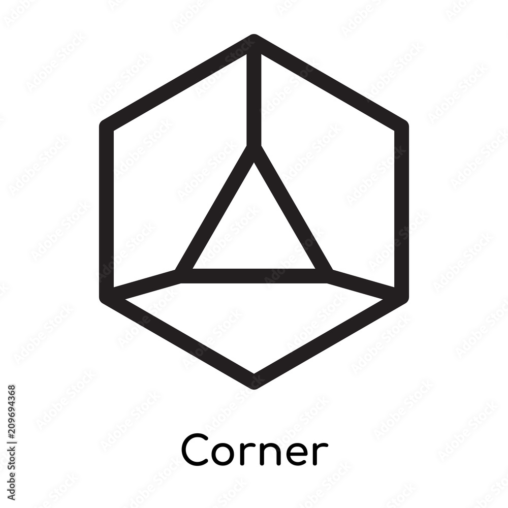 Corner icon vector sign and symbol isolated on white background, Corner ...