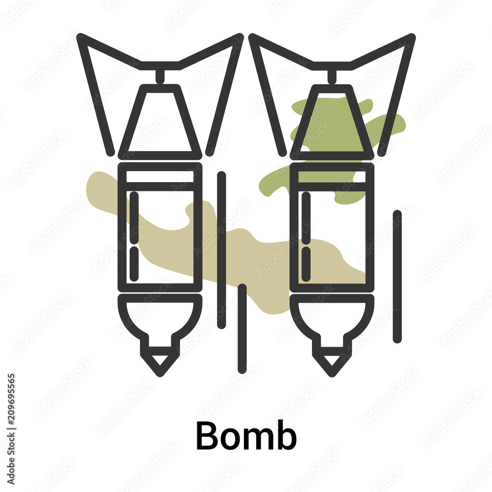 Bomb icon vector sign and symbol isolated on white background, Bomb ...