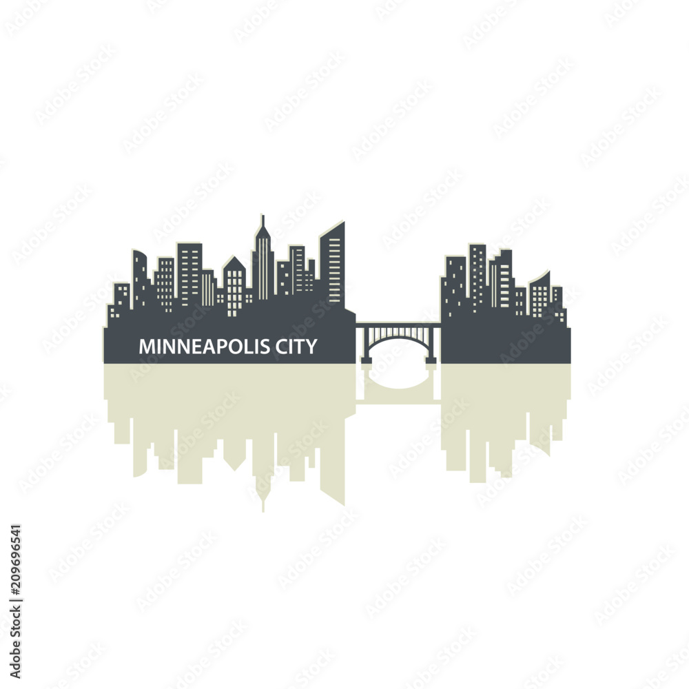 Minneapolis City Skyline Logo Template Stock Vector | Adobe Stock