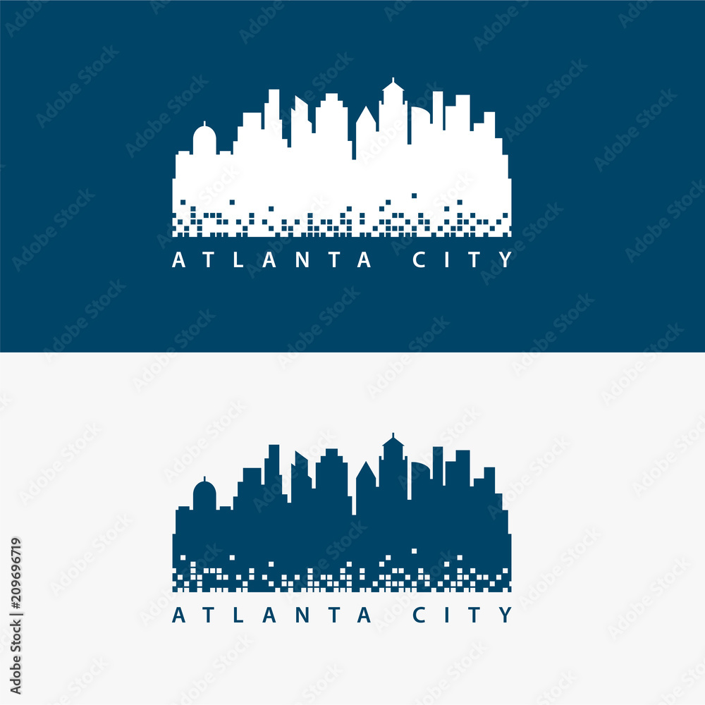 Atlanta City Skyline Logo Template Stock ベクター | Adobe Stock