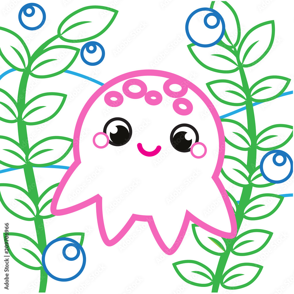 Simple coloring page for toddlers with cute octopus. printable drawing ...