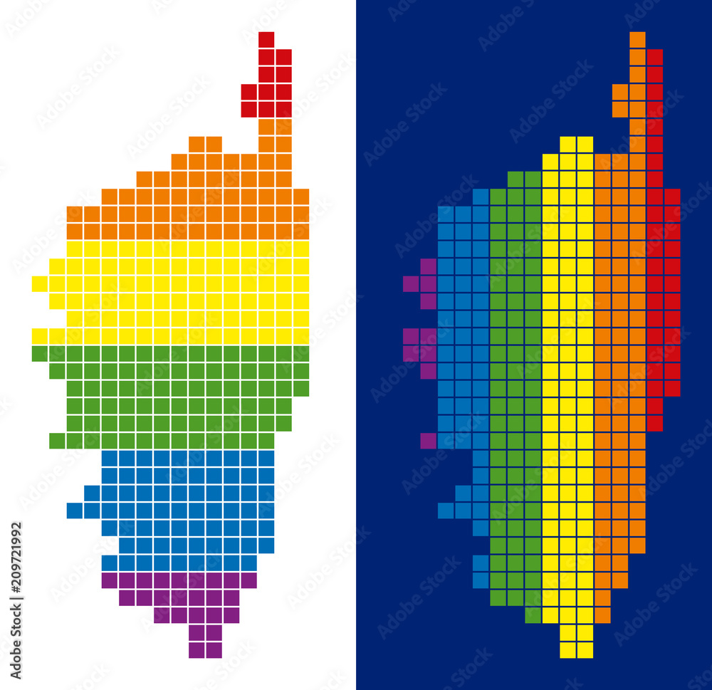 Dot LGBT Corsica France Island map versions. Vector geographic maps in ...