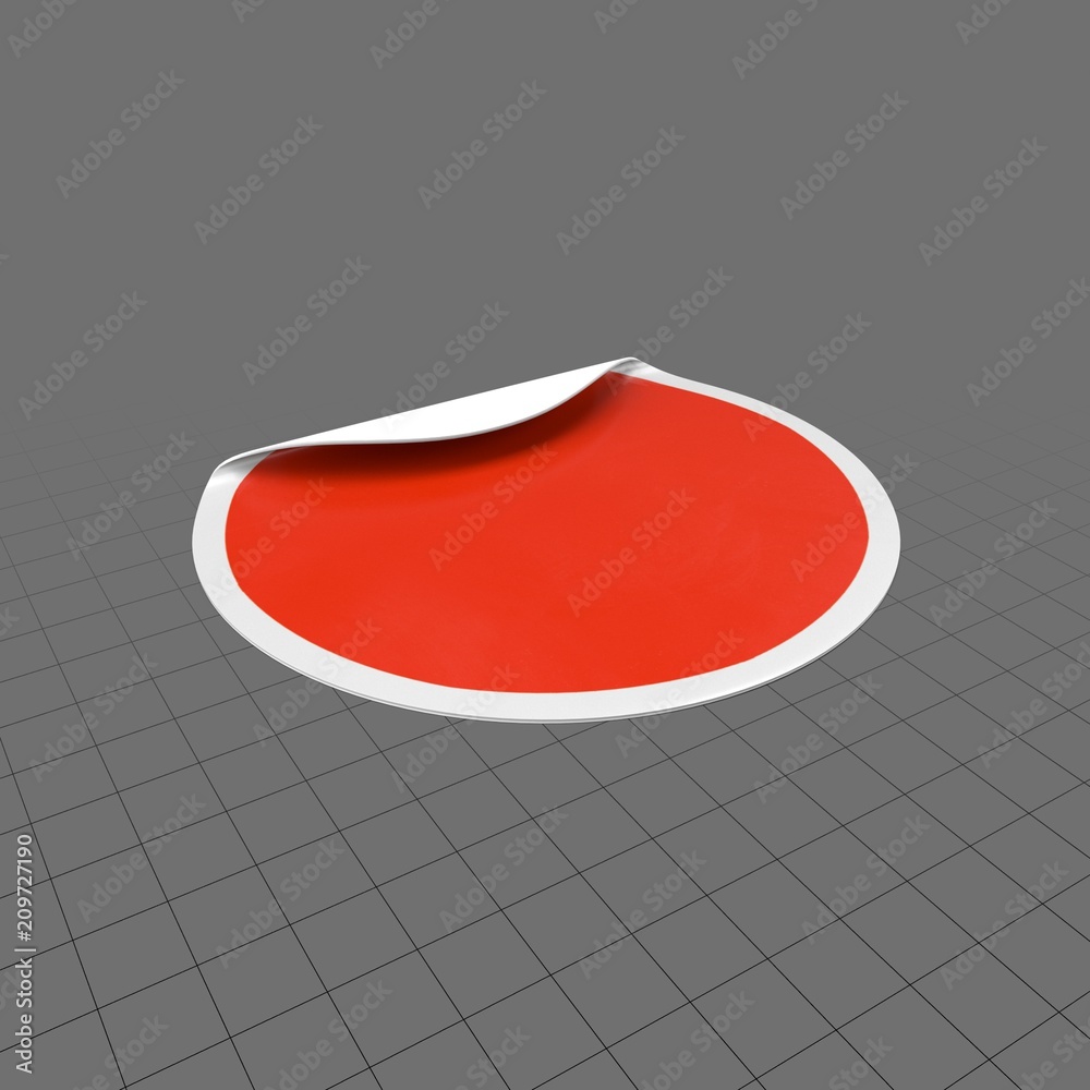 Peeled round sticker Stock 3D asset | Adobe Stock