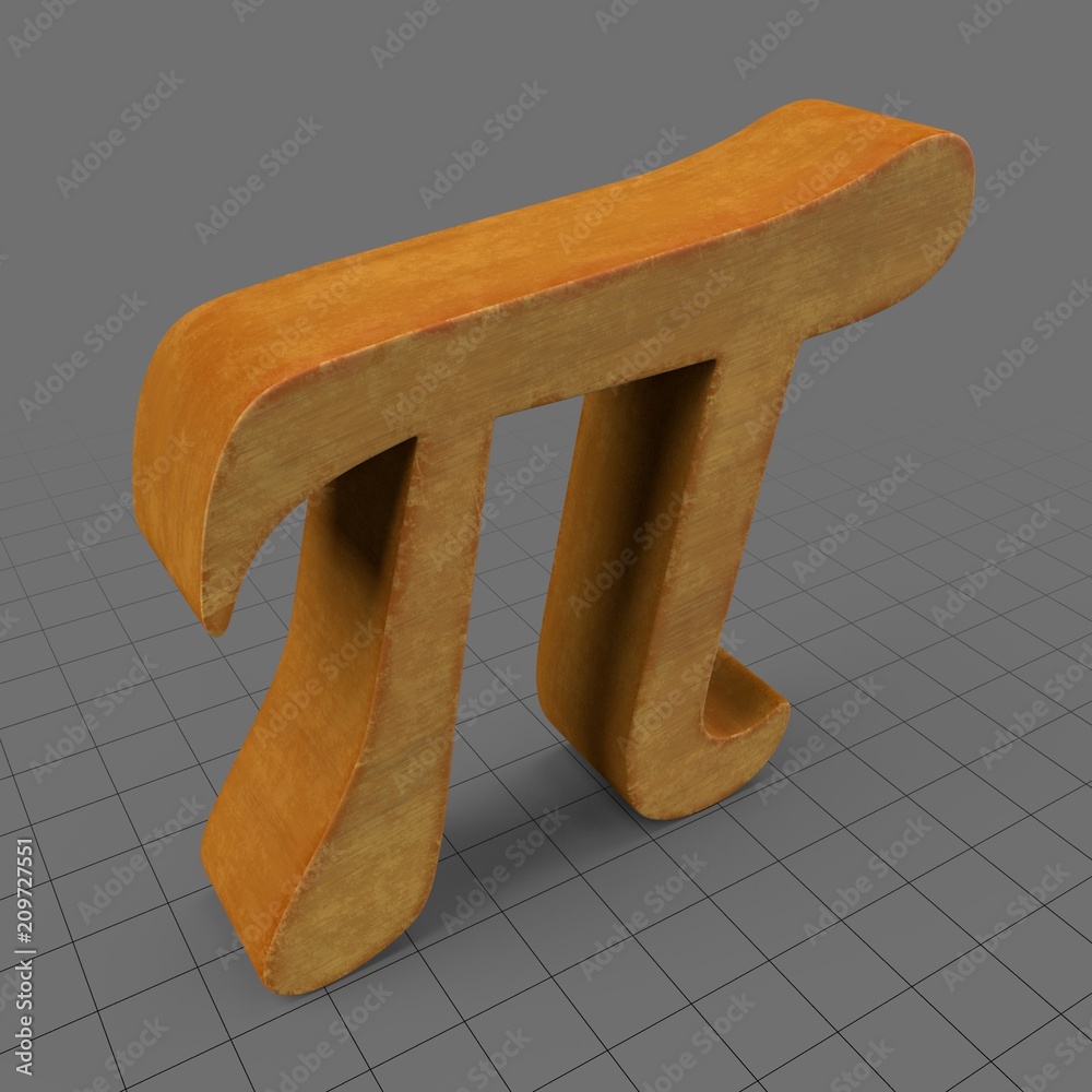 Wooden Pi symbol Stock 3D asset | Adobe Stock