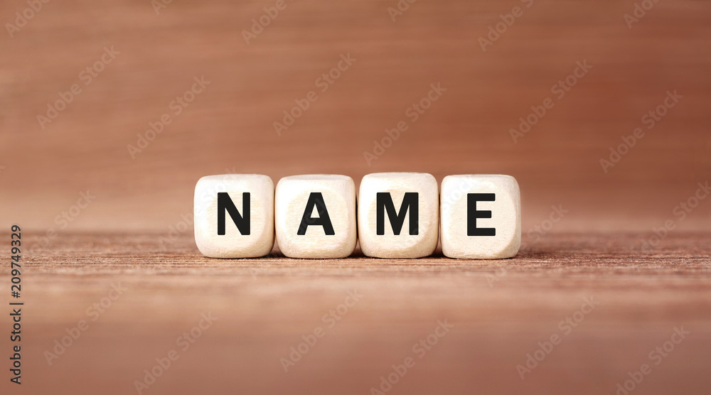 Word NAME made with wood building blocks Stock Photo | Adobe Stock