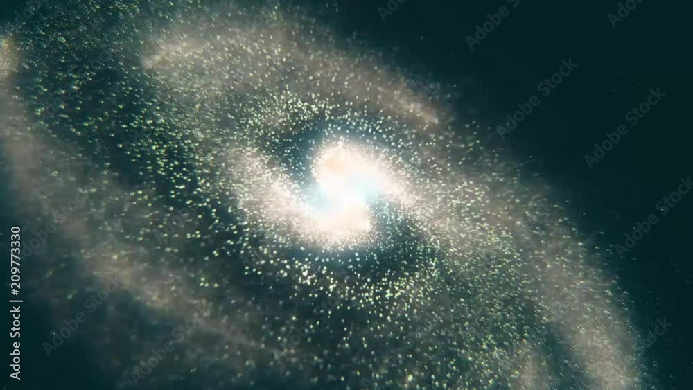 Galaxy in Deep Space. Spiral galaxy, animation of Milky Way. Flying ...