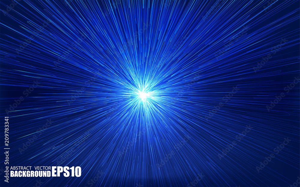 Shiny radial burst with linear particles. Vector absrtact illustration ...