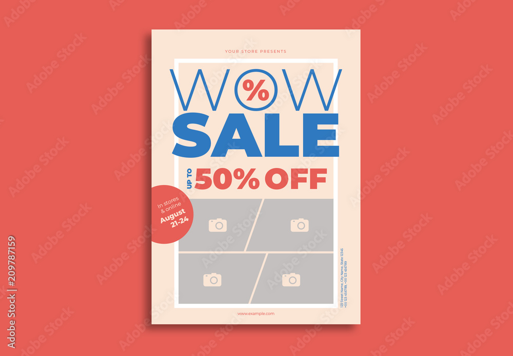 Sale Flyer Layout with Photo Elements Stock Template | Adobe Stock
