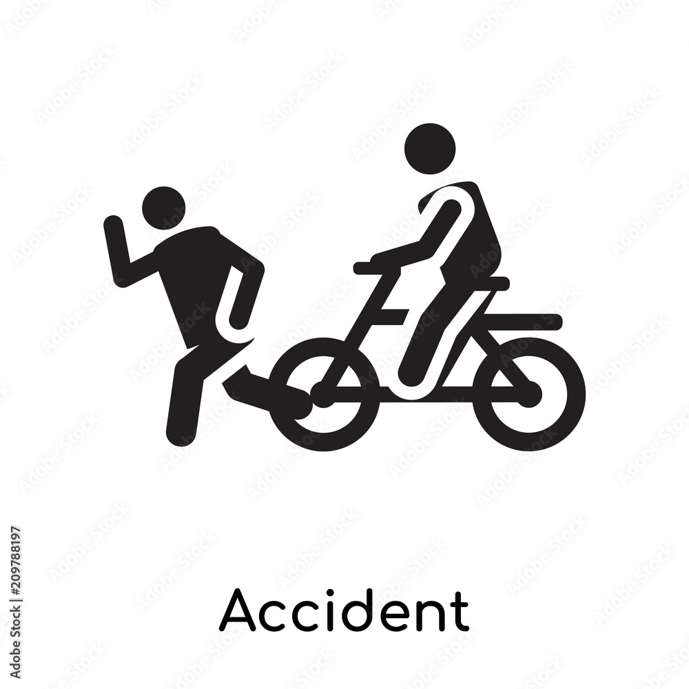 Accident icon vector sign and symbol isolated on white background ...