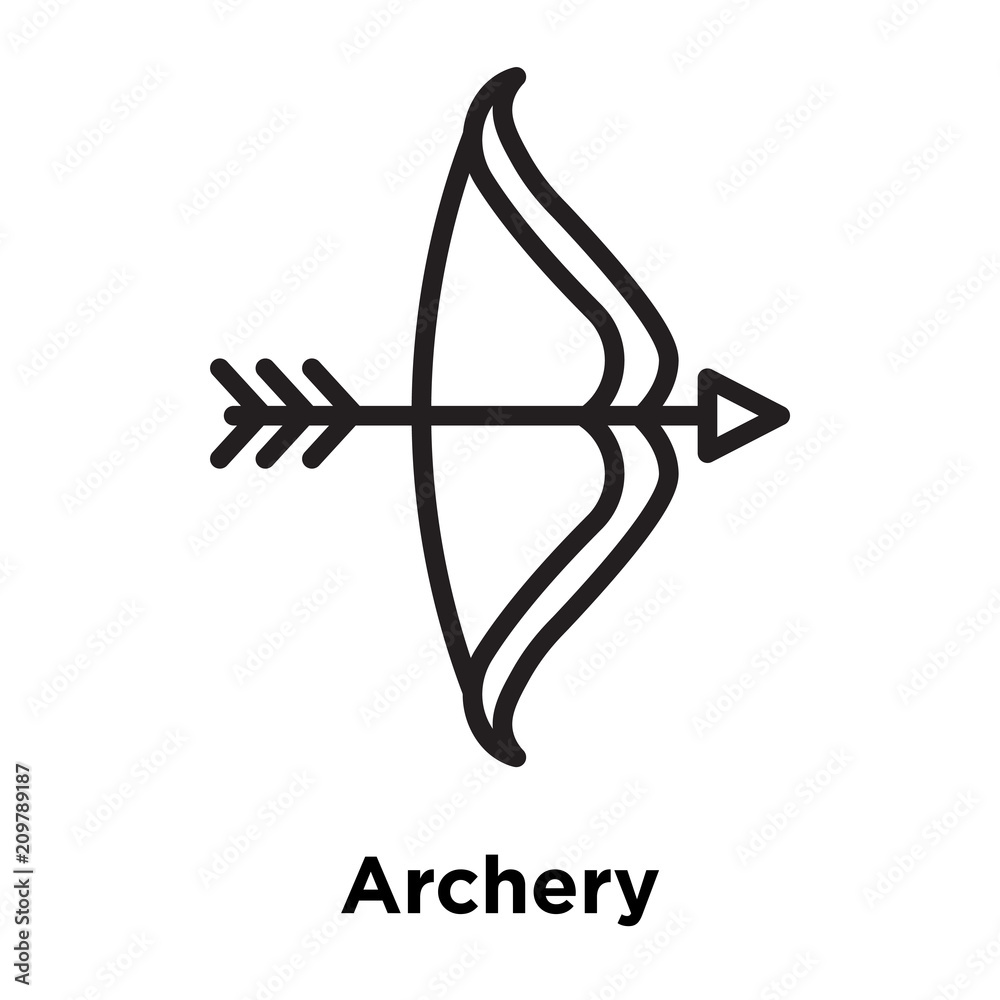 Archery icon vector sign and symbol isolated on white background ...