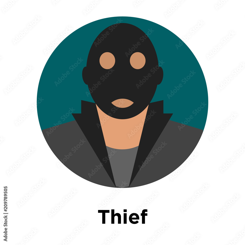 Thief icon vector sign and symbol isolated on white background, Thief logo concept Stock Vector ...