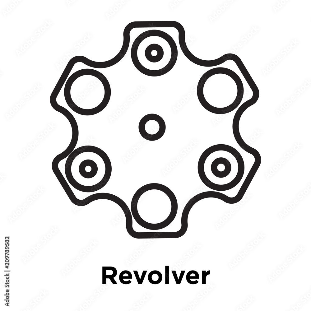 Revolver icon vector sign and symbol isolated on white background ...