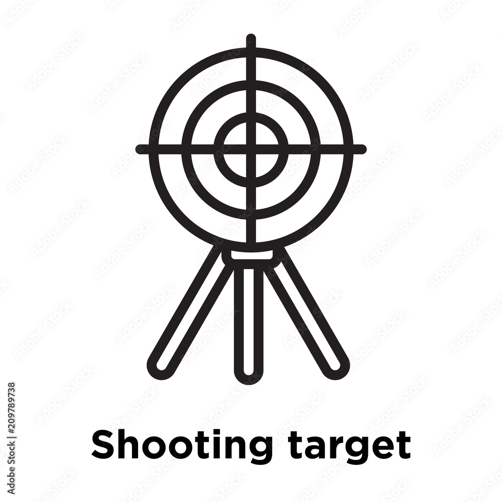 Shooting target icon vector sign and symbol isolated on white ...