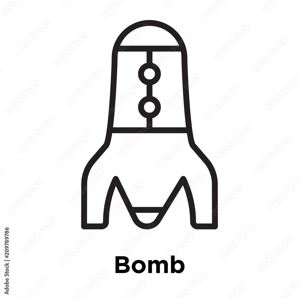 Bomb icon vector sign and symbol isolated on white background, Bomb ...