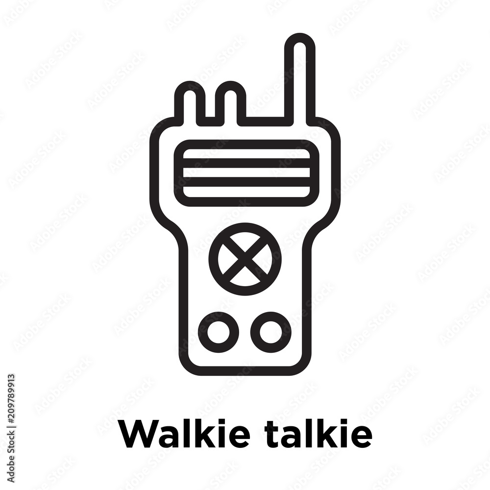 Walkie talkie icon vector sign and symbol isolated on white background ...