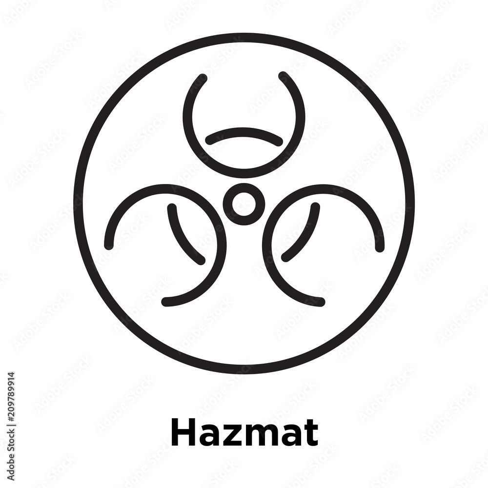 Hazmat icon vector sign and symbol isolated on white background, Hazmat ...